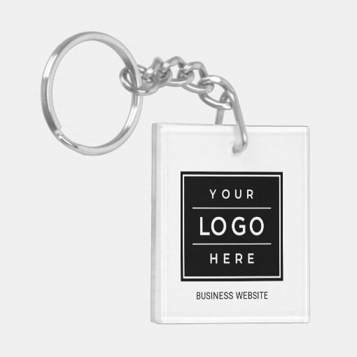 Custom Business Name and Logo Company Branded Keychain | Zazzle