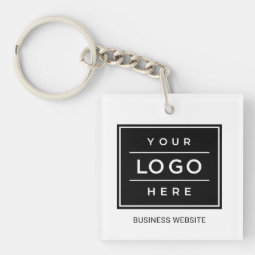 Custom Business Name and Logo Company Branded Keychain | Zazzle