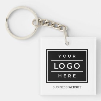 Custom Business Name and Logo Company Branded Keychain | Zazzle