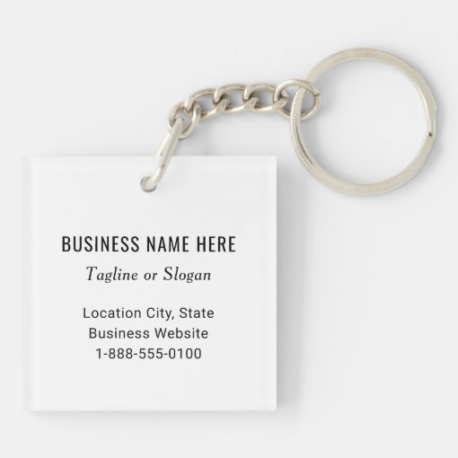 Custom Business Name and Logo Company Branded Keychain | Zazzle