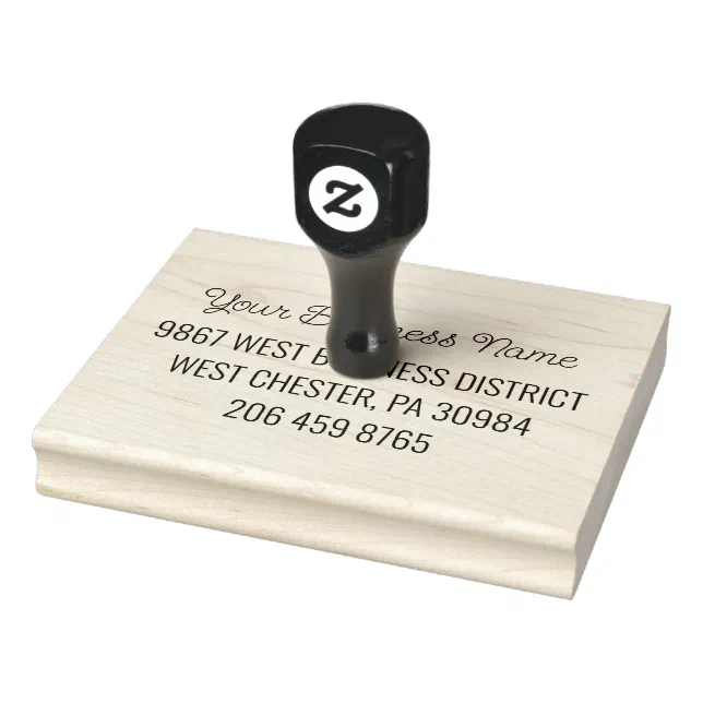 Custom Business Name and Return Address Rubber Stamp | Zazzle