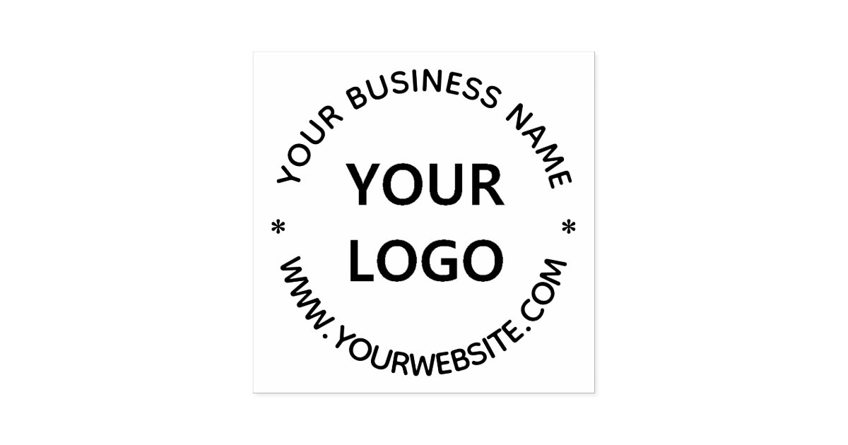 Custom Business Name Logo Company Personalized Rubber Stamp | Zazzle