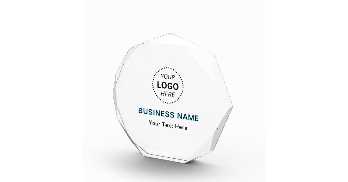 Custom Business Name & Logo Text Here Acrylic Award | Zazzle