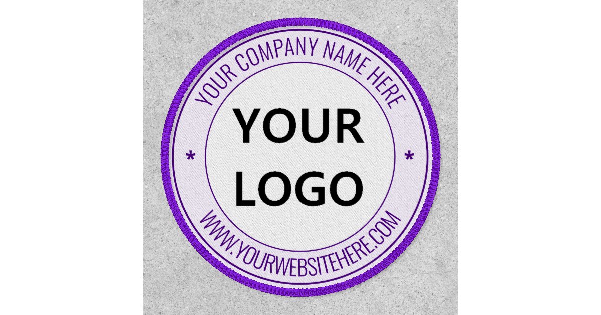 Custom Business Name Logo Website Round Patch | Zazzle