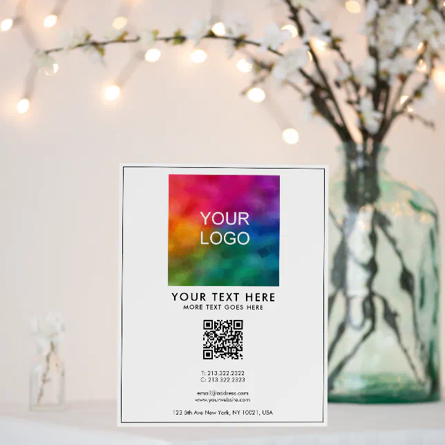 Custom Business Name Text Logo Clean Design Foam Board | Zazzle