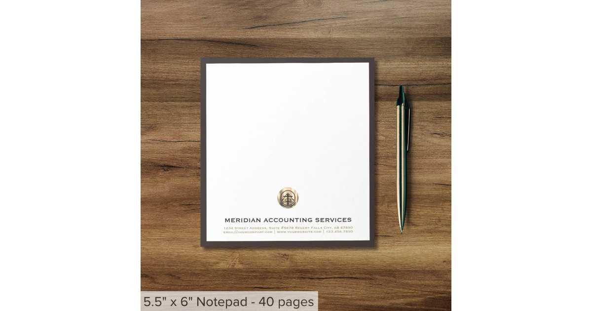 Custom Business Notepad with Logo | Zazzle