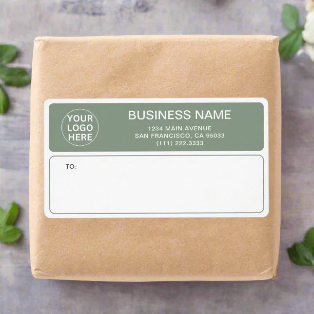 Custom Business Packaging Branding Sage Green Label | Zazzle