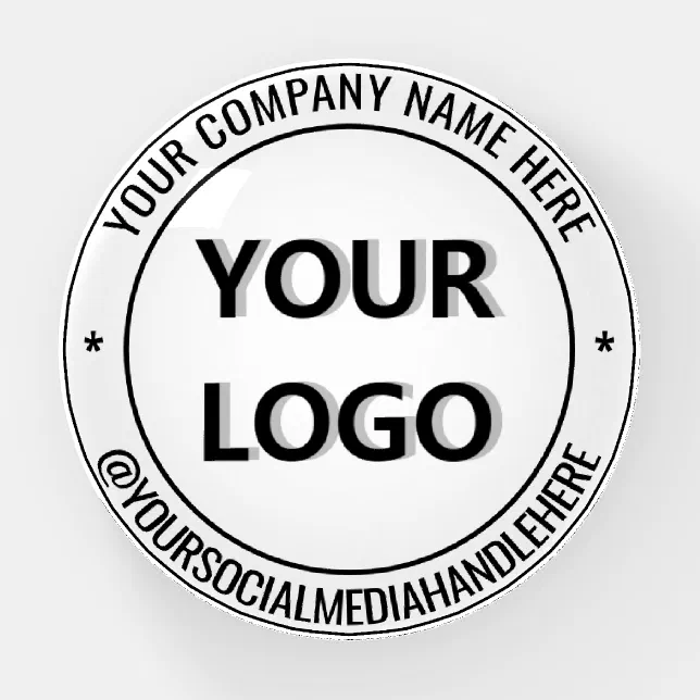 Custom Business Paperweight Your Logo Name Text | Zazzle