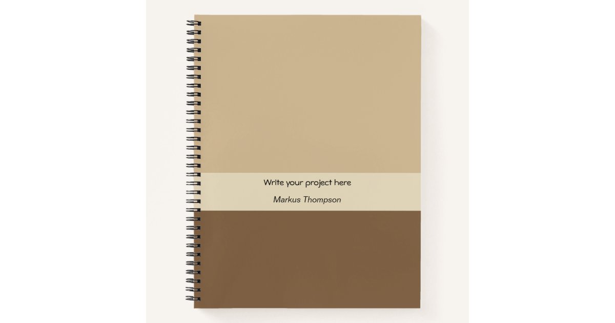 Custom business Project earthy brown monogrammed Notebook | Zazzle