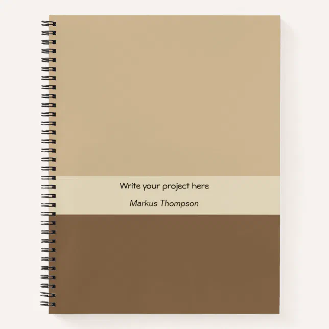 Custom business Project earthy brown monogrammed Notebook | Zazzle