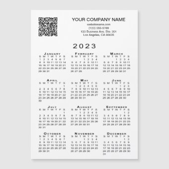 Custom Business QR Code 2023 Calendar Magnet Card | Zazzle