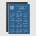 Custom Business QR Code 2024 Calendar Blue Magnet | Zazzle