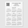 Custom Business QR Code 2024 Calendar Magnet Card | Zazzle