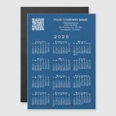 Custom Business QR Code 2025 Calendar Blue Magnet | Zazzle