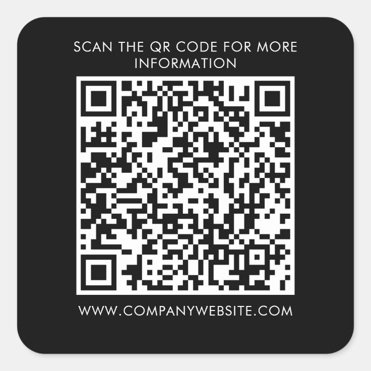 Custom Business QR Code Promotional Marketing Square Sticker | Zazzle