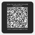 Custom Business QR Code Promotional Marketing Square Sticker | Zazzle