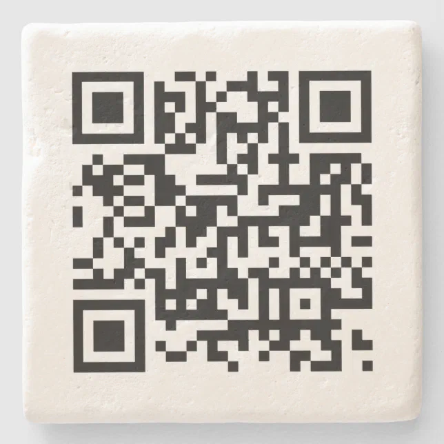 Custom Business QR Code Template Elegant Limestone Stone Coaster | Zazzle