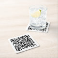 Custom Business QR Code Template Modern Simple Square Paper Coaster ...