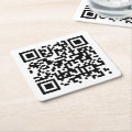 Custom Business QR Code Template Modern Simple Square Paper Coaster ...