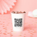 Custom Business QR Code Website Menu Professional Paper Cups | Zazzle