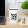 Custom Business QR Code Website Menu Professional Paper Cups | Zazzle