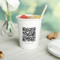 Custom Business QR Code Website Menu Professional Paper Cups | Zazzle