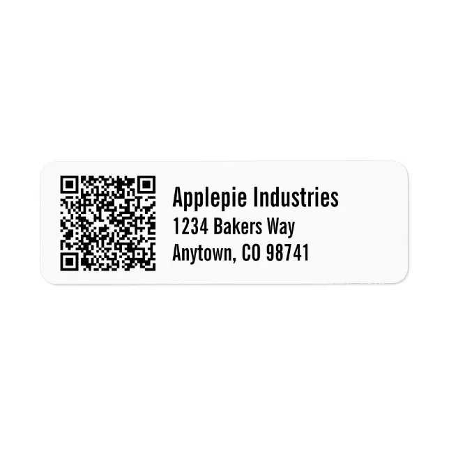Custom Business QR Code with mailing address Label | Zazzle