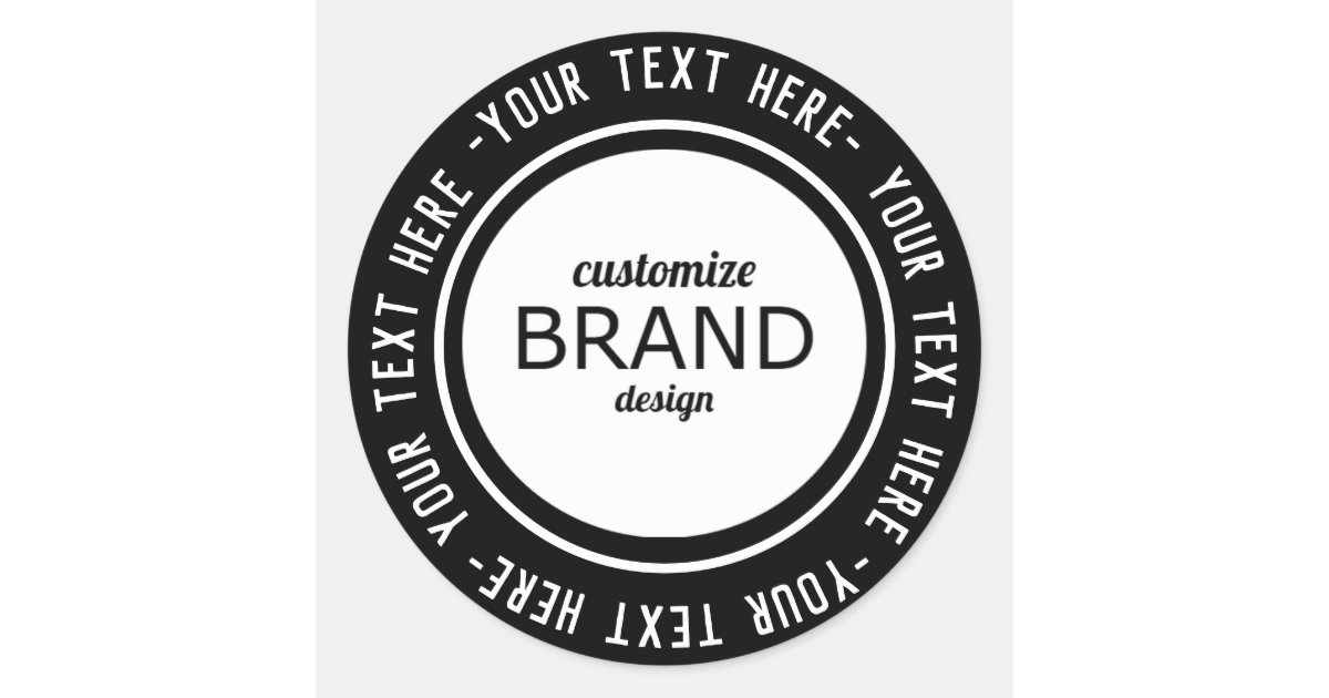 Custom Business Round Logo Stickers Black & White | Zazzle