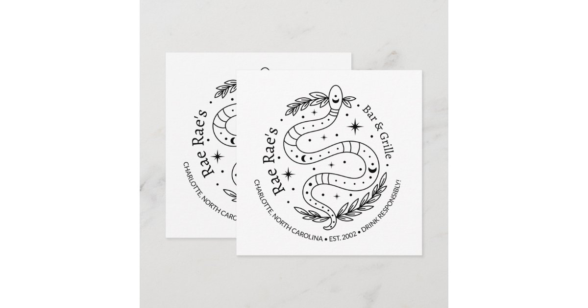 Custom Business Snake Logo Flat Card | Zazzle