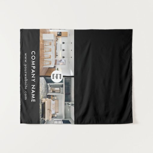 Custom Business Table Runner Banner Real Estate Tapestry | Zazzle
