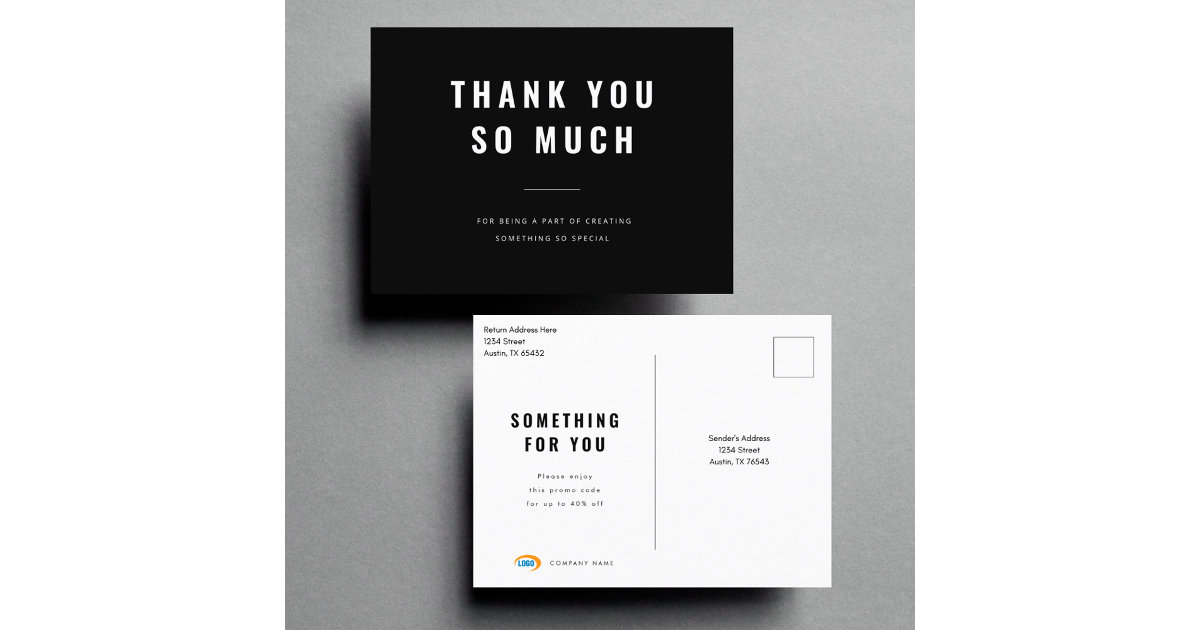 Custom Business Thank You Postcard | Zazzle