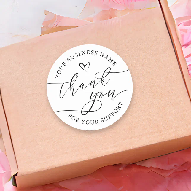 Custom Business Thank You Product Label Script | Zazzle