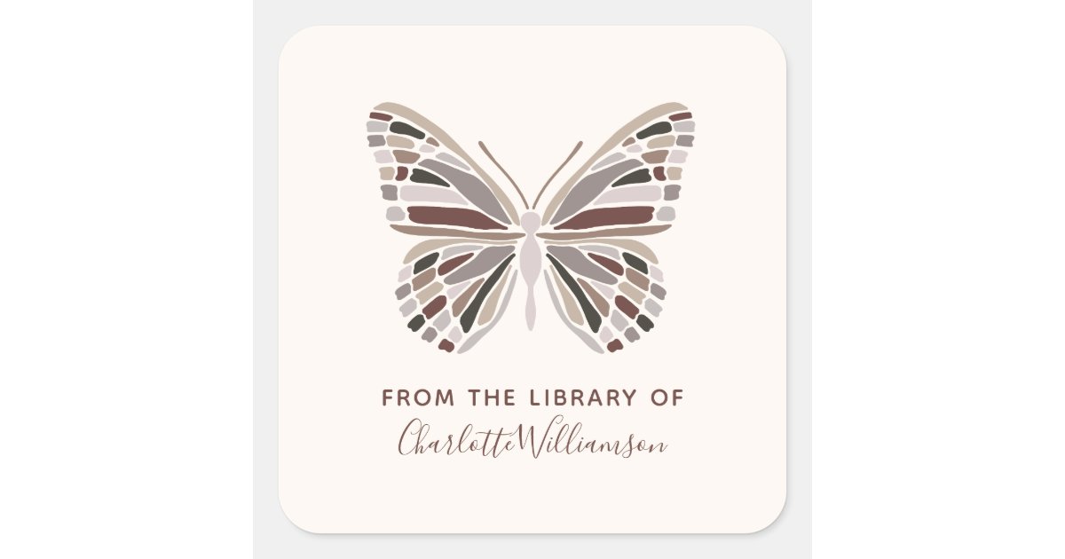 Custom Butterfly From The Library of Bookplate | Zazzle