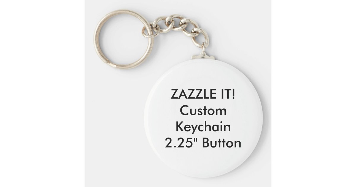 Custom Button Keychain Key Ring Blank Template | Zazzle.com