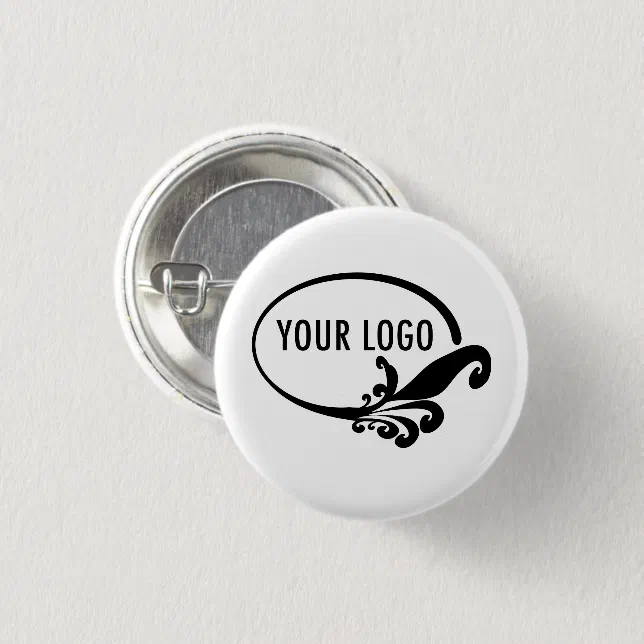 Custom Button Pin with Business Logo Promotional | Zazzle