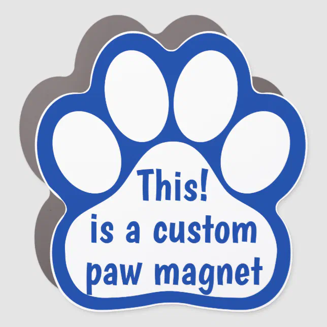 Custom by You Paw Print - Royal Blue on White Car Magnet | Zazzle