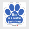 Custom by You Paw Print - Royal Blue Window Decal | Zazzle