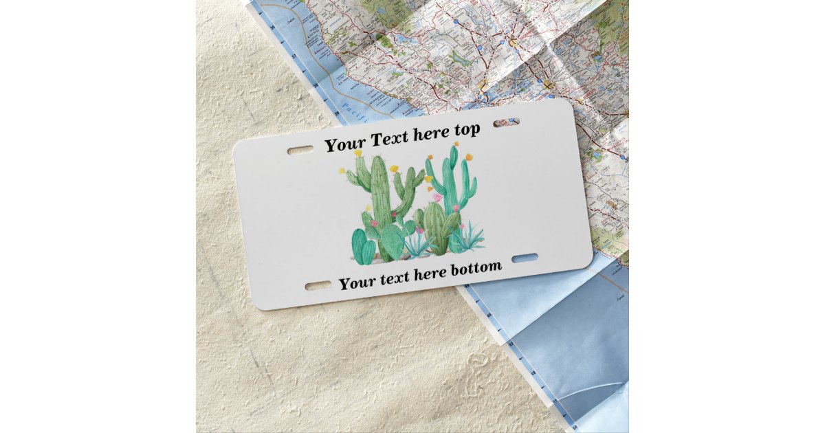 Custom Cactus Desert Southwest Cacti succulent License Plate | Zazzle