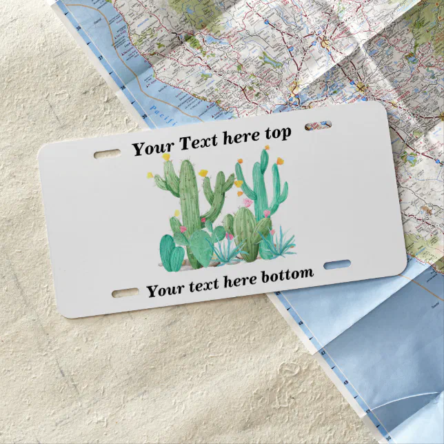 Custom Cactus Desert Southwest Cacti succulent License Plate | Zazzle