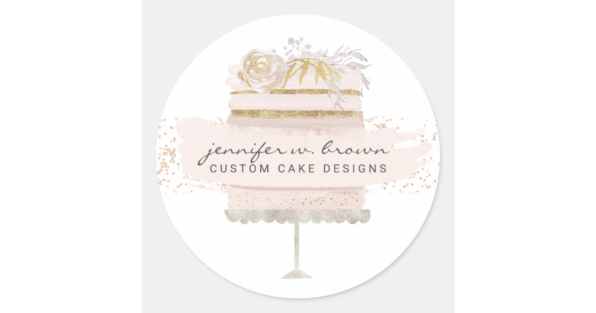 Custom Cake Bakery Classic Round Sticker | Zazzle
