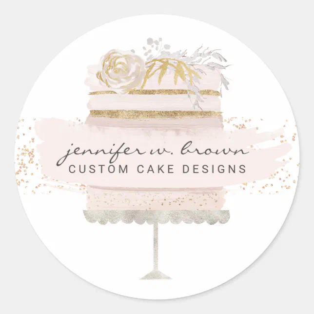 Custom Cake Bakery Classic Round Sticker | Zazzle
