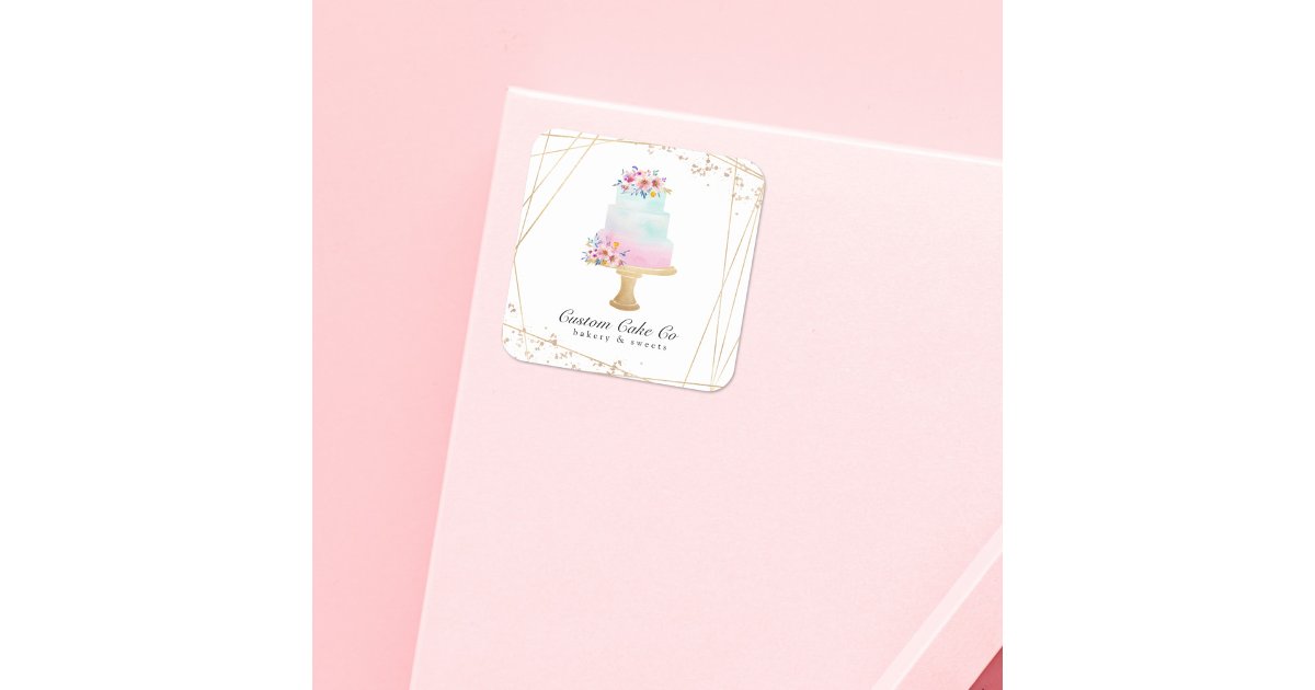 Custom Cake Co Bakery Business Sticker | Zazzle