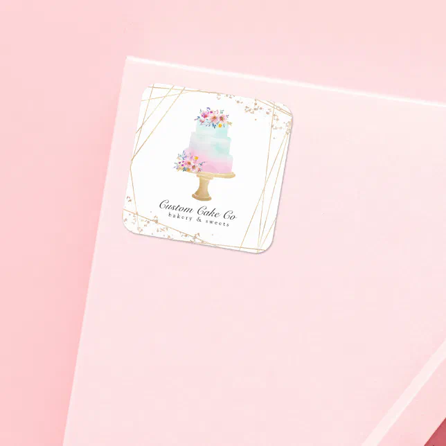Custom Cake Co Bakery Business Sticker | Zazzle