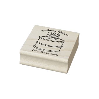 Custom Cake Special Wishes Rubber Stamp | Zazzle