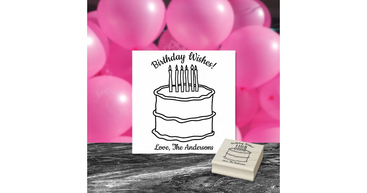 Custom Cake Special Wishes Rubber Stamp | Zazzle
