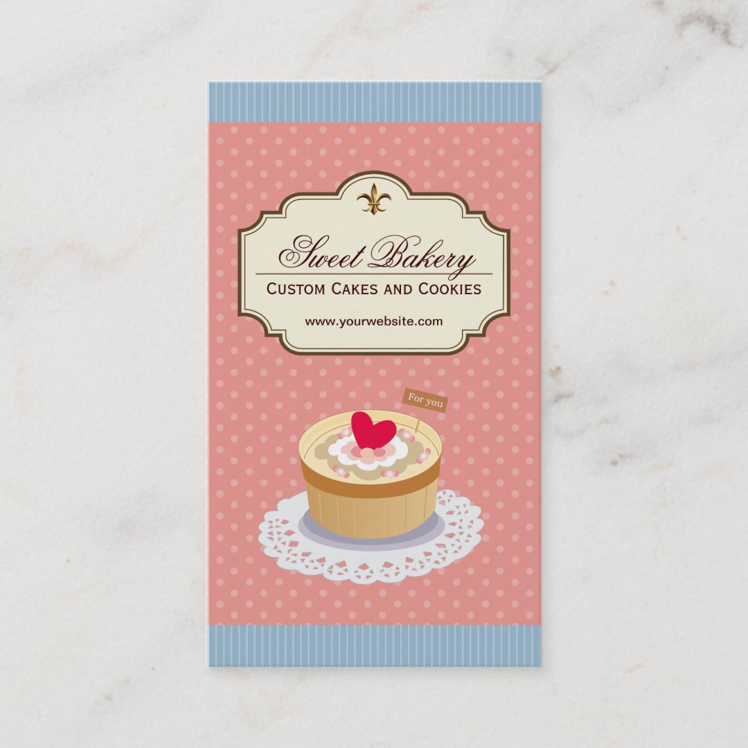 Custom Cakes and Cookies Dessert Bakery Shop Business Card | Zazzle