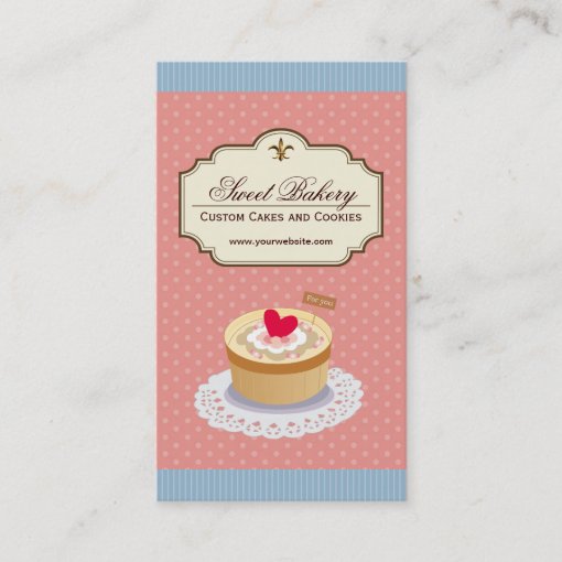 Custom Cakes and Cookies Dessert Bakery Shop Business Card | Zazzle