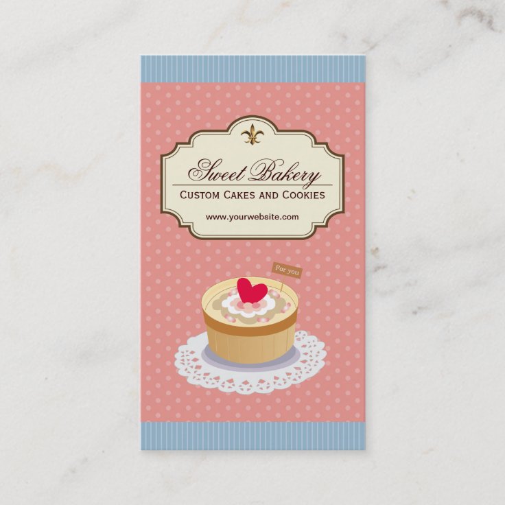 Custom Cakes and Cookies Dessert Bakery Shop Business Card | Zazzle