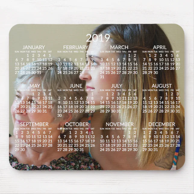 Custom Calendar 2019 Mousepads Add Photo | Zazzle