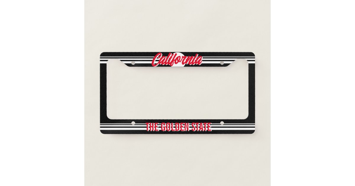 Custom California license plate frame retro black | Zazzle